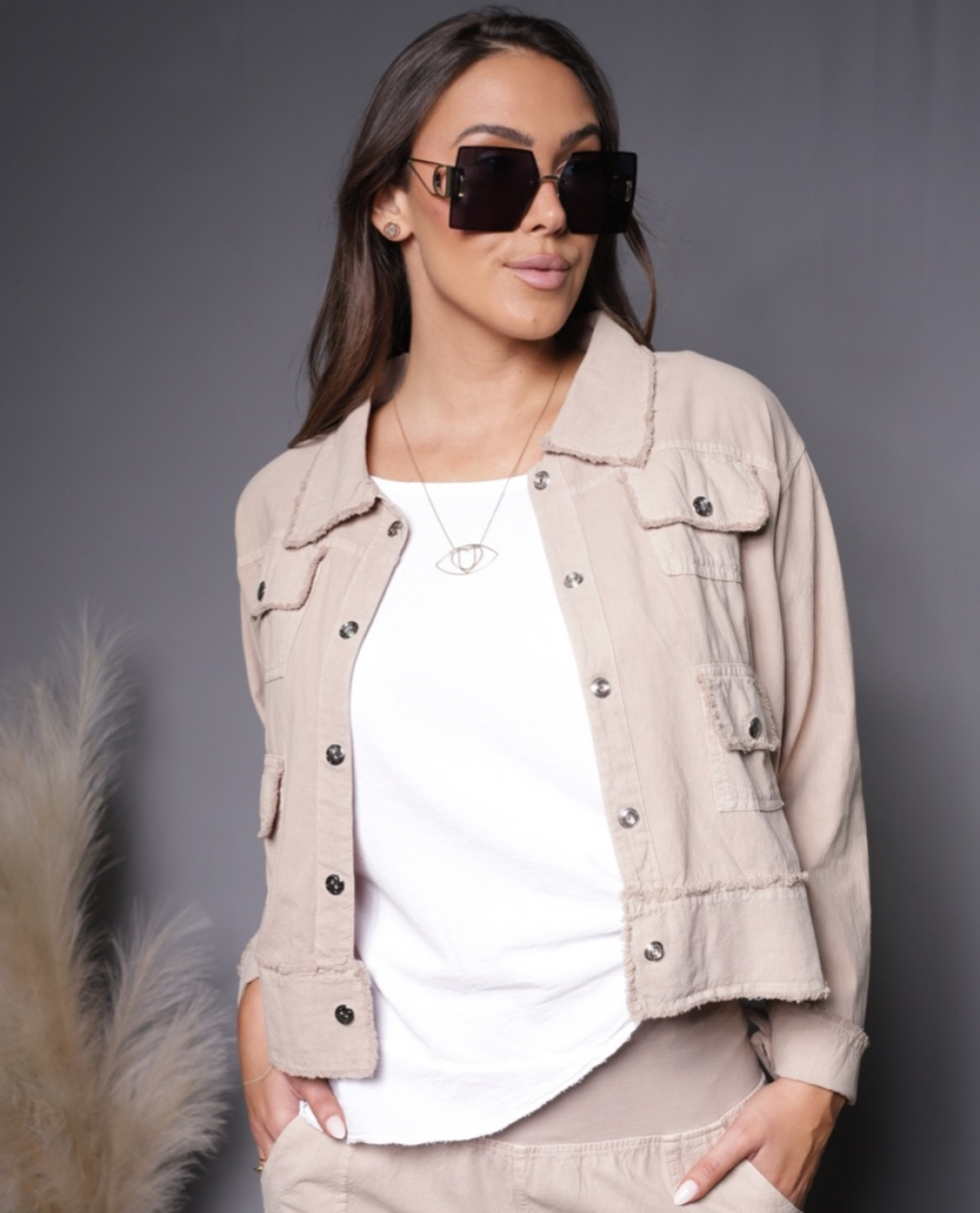 GIOCAM 601 GIO JACKET | Frayed Edge Utility Jacket | Cotton Jacket ...