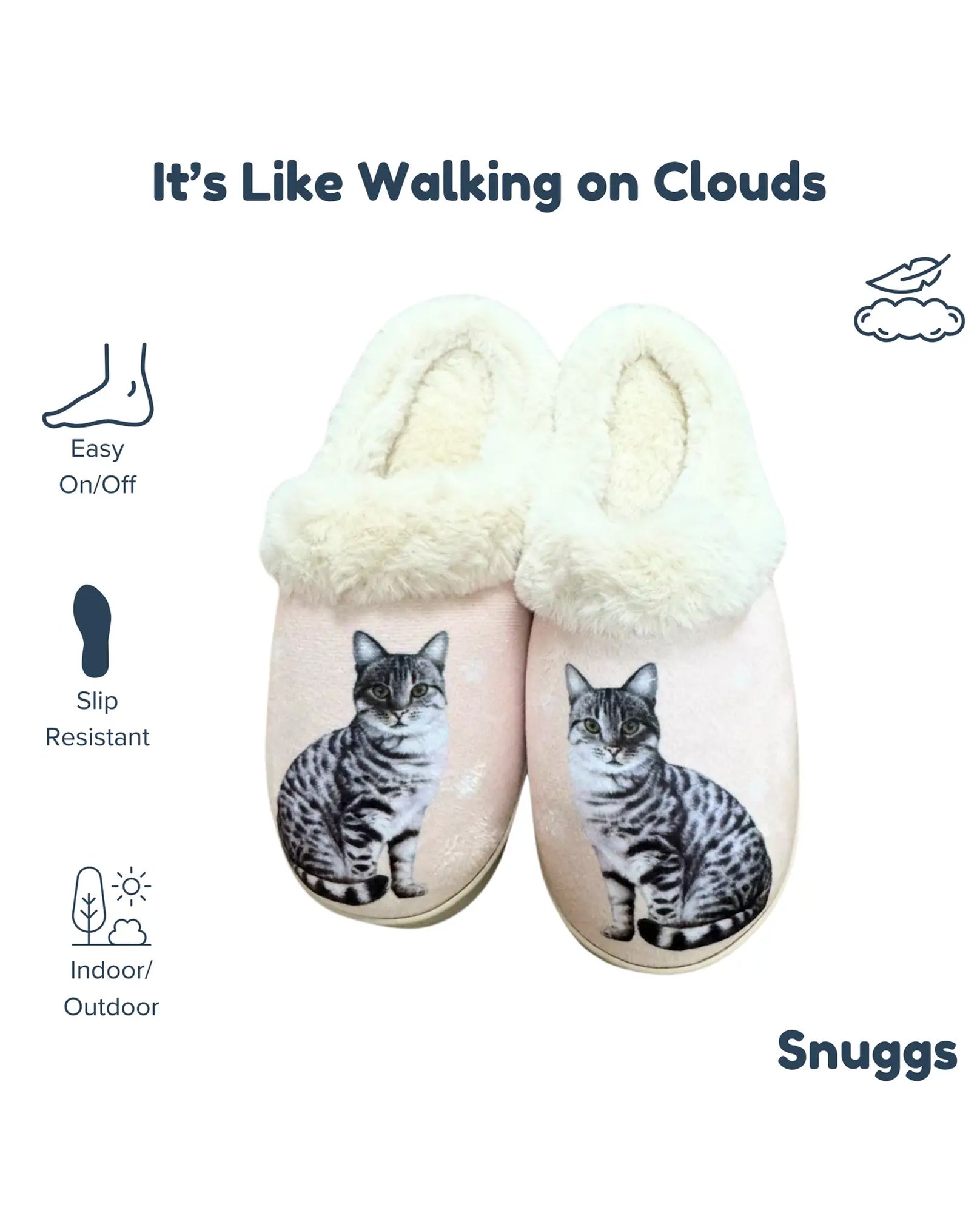 E&S SNUGGS 389-9 SILVER TABBY SLIPPERS – The Clothing Cove