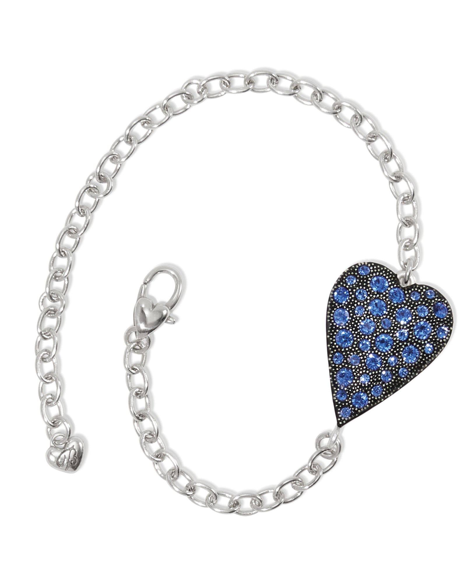 BRIGHTON JF0138 BLUE GLISTEN HEART BRACELET – The Clothing Cove