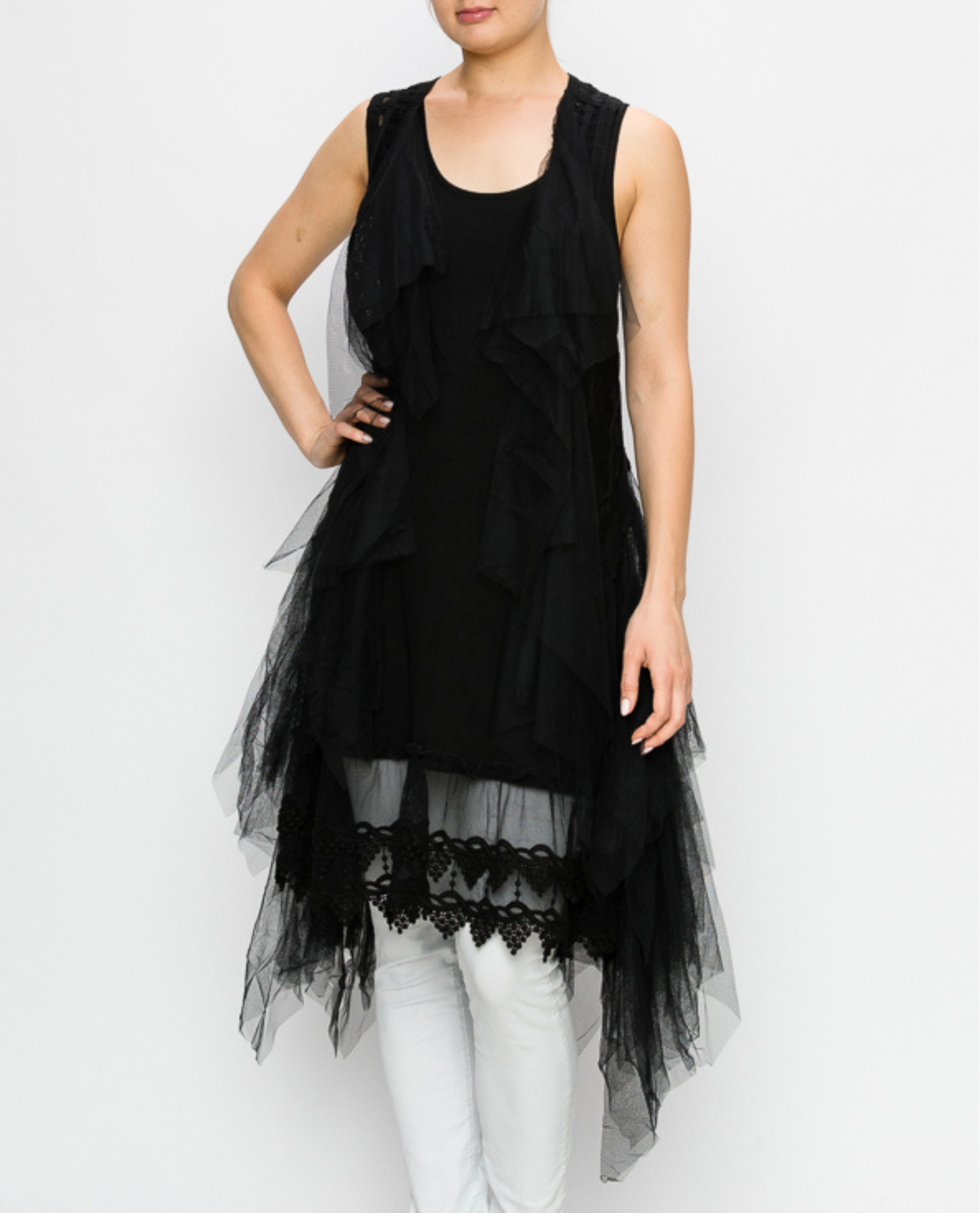 ORIGAMI 610-T4066 LACE TULLE LONG DUSTER – The Clothing Cove