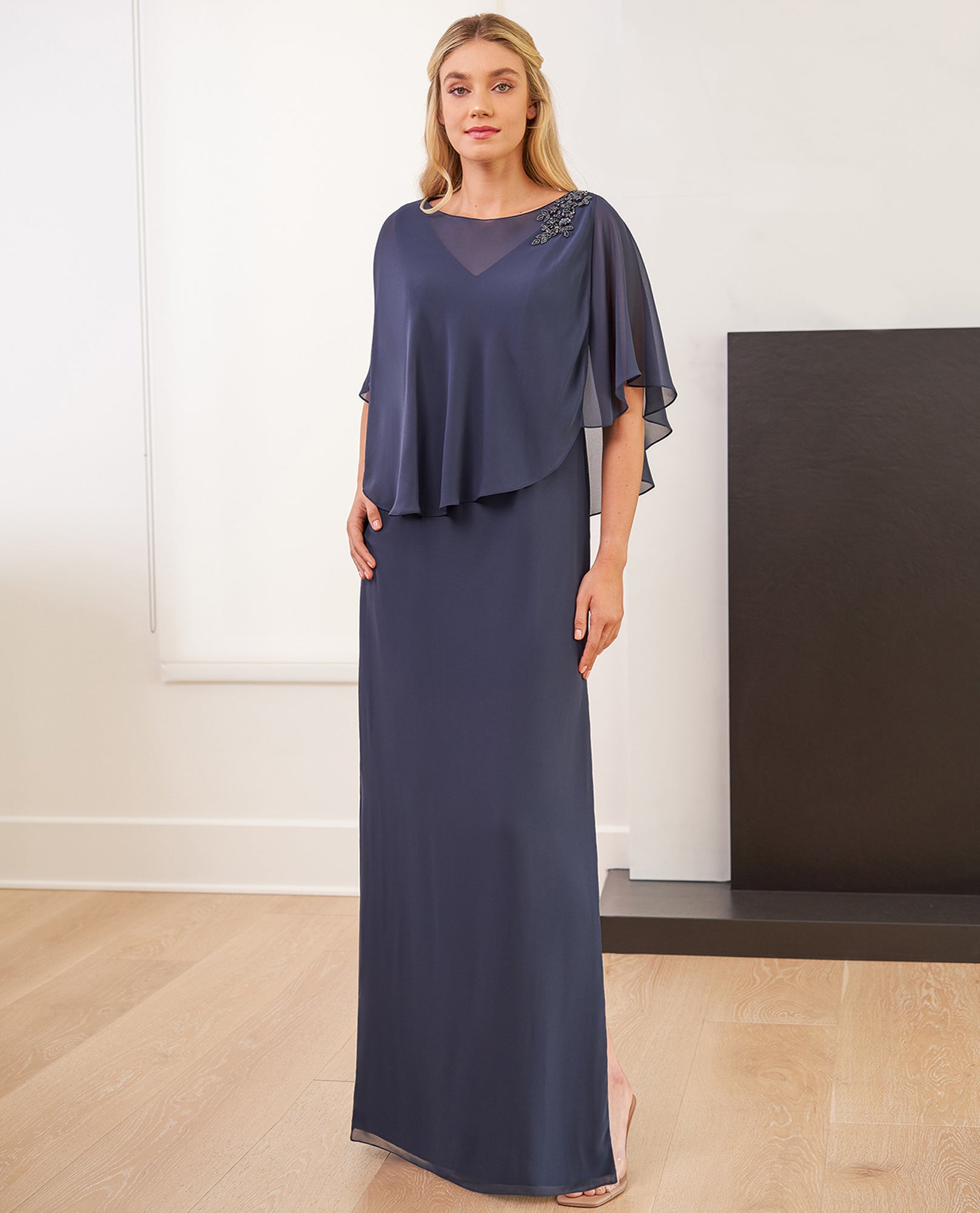 JADE JASMINE K268020 ASYMETRICAL CAPE SHEATH GOWN – The Clothing Cove