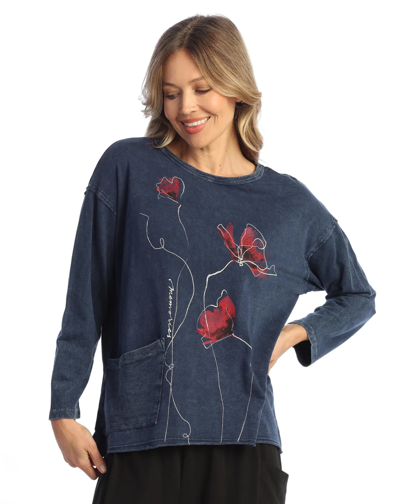 JESS & JANE M111-2151 FORGET ME NOT TERRY DROP SHOULDER TOP – The ...