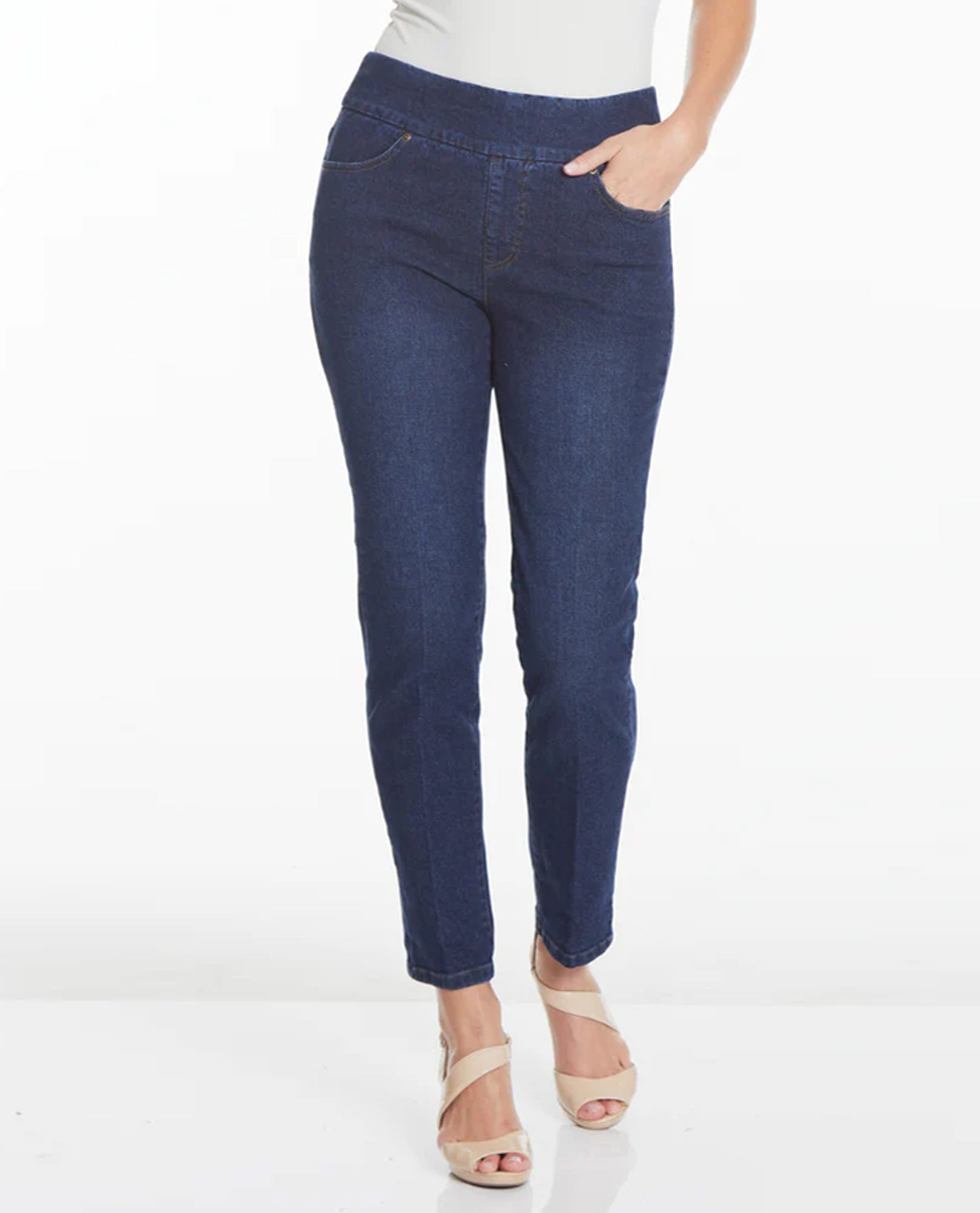 MULTIPLES M13714PM PULL ON ANKLE JEAN PANT WITH REAL POCKETS – The ...