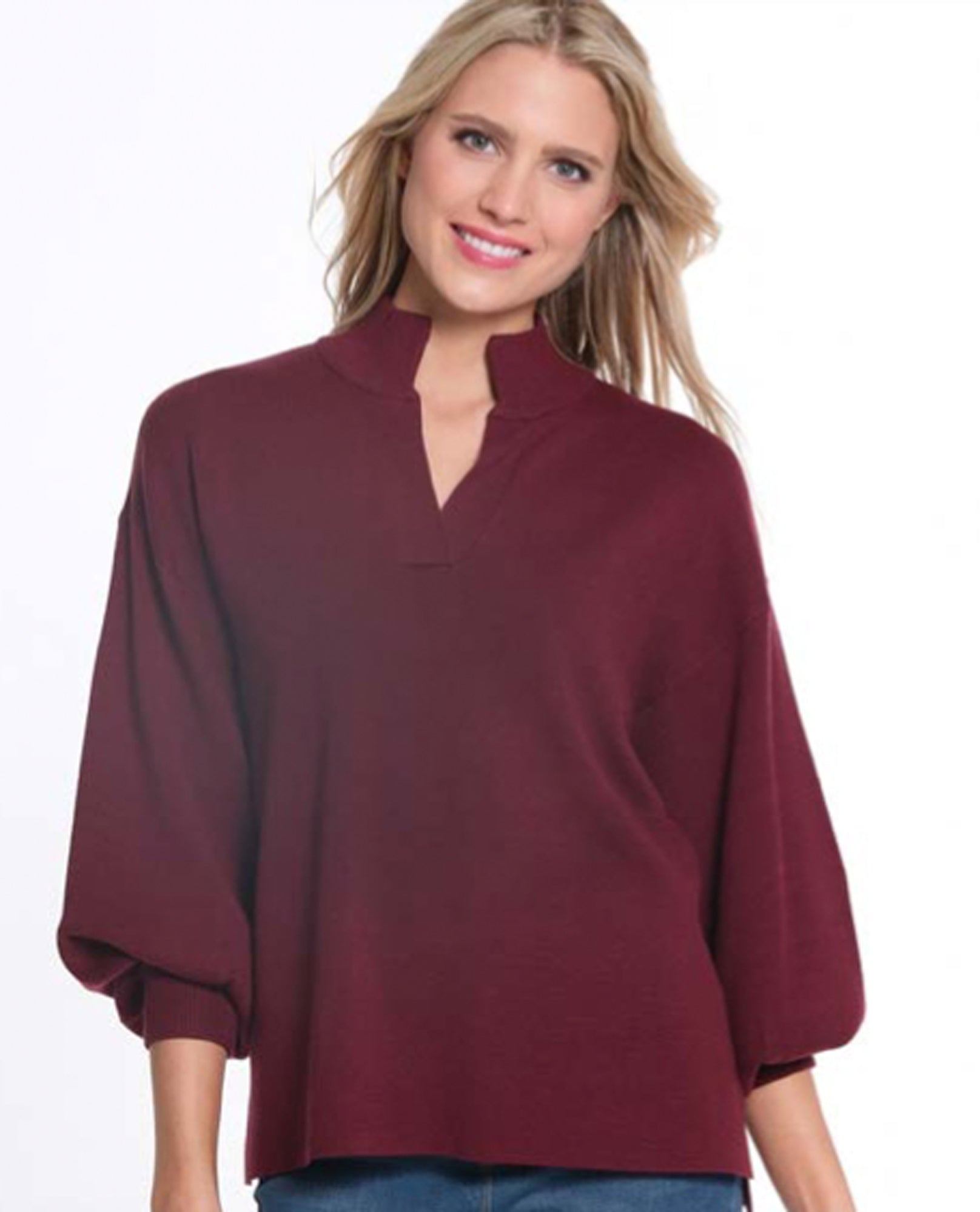 MULTIPLES M44109KM CUFFED 3/4 SLEEVE SOLID SWEATER – The Clothing Cove