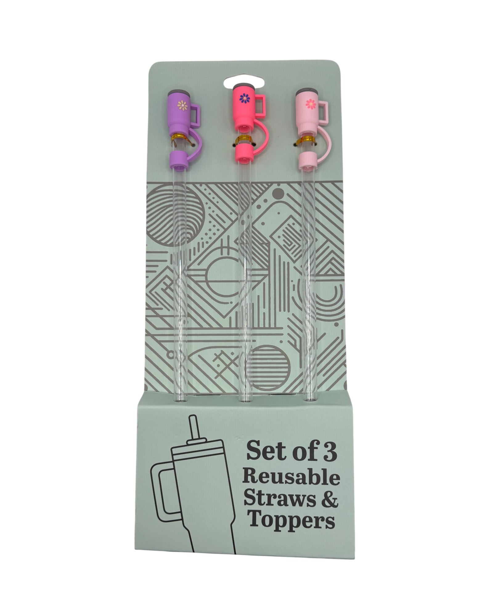 SET OF 3 REUSABLE STRAWS & TOPPERS – The Clothing Cove