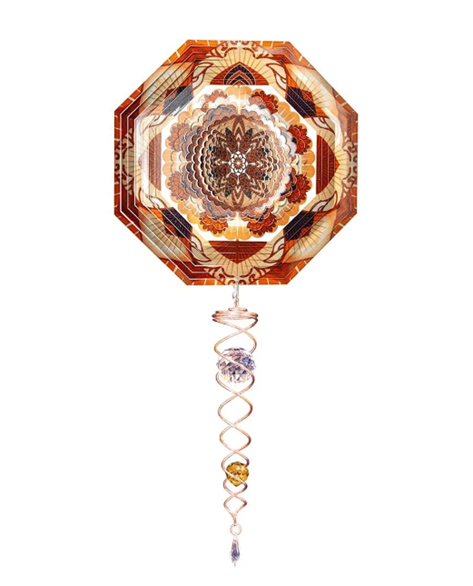 SPINFINITY 778 COPPER MANDALA WIND SPINNER | Hanging Yard Ornament ...