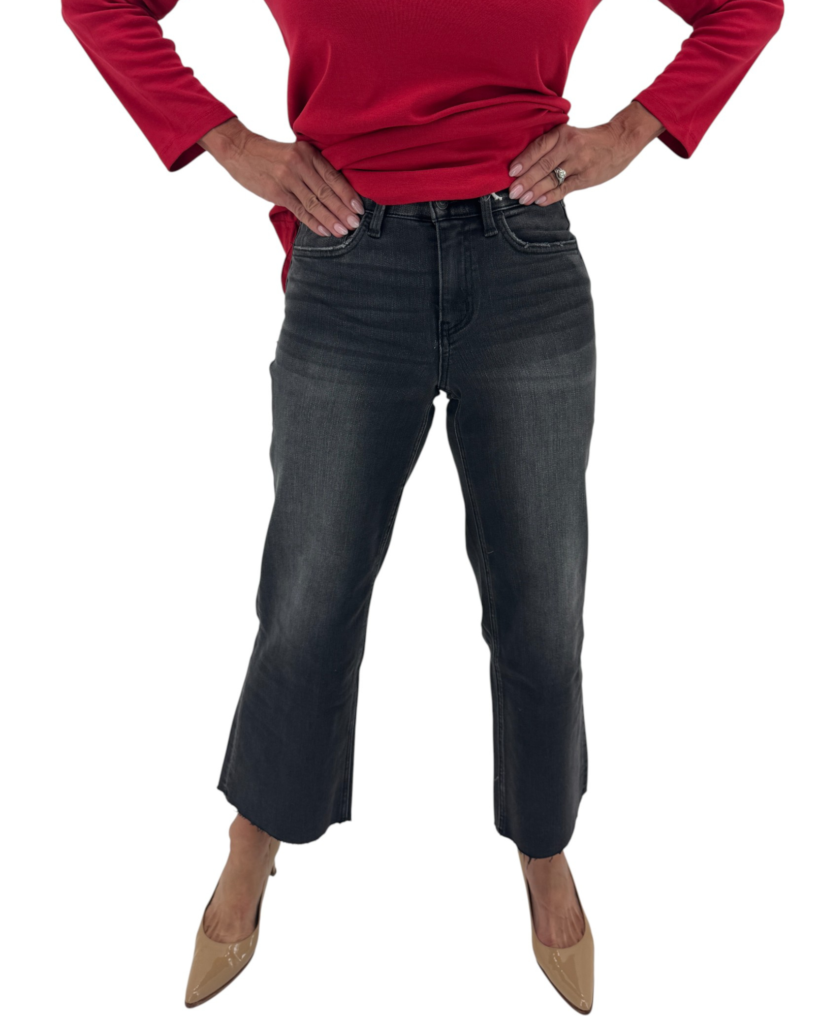 VERVET BELLA HIGH RISE FLARE JEAN | Raw Hem Vervet Bella Jeans – The ...