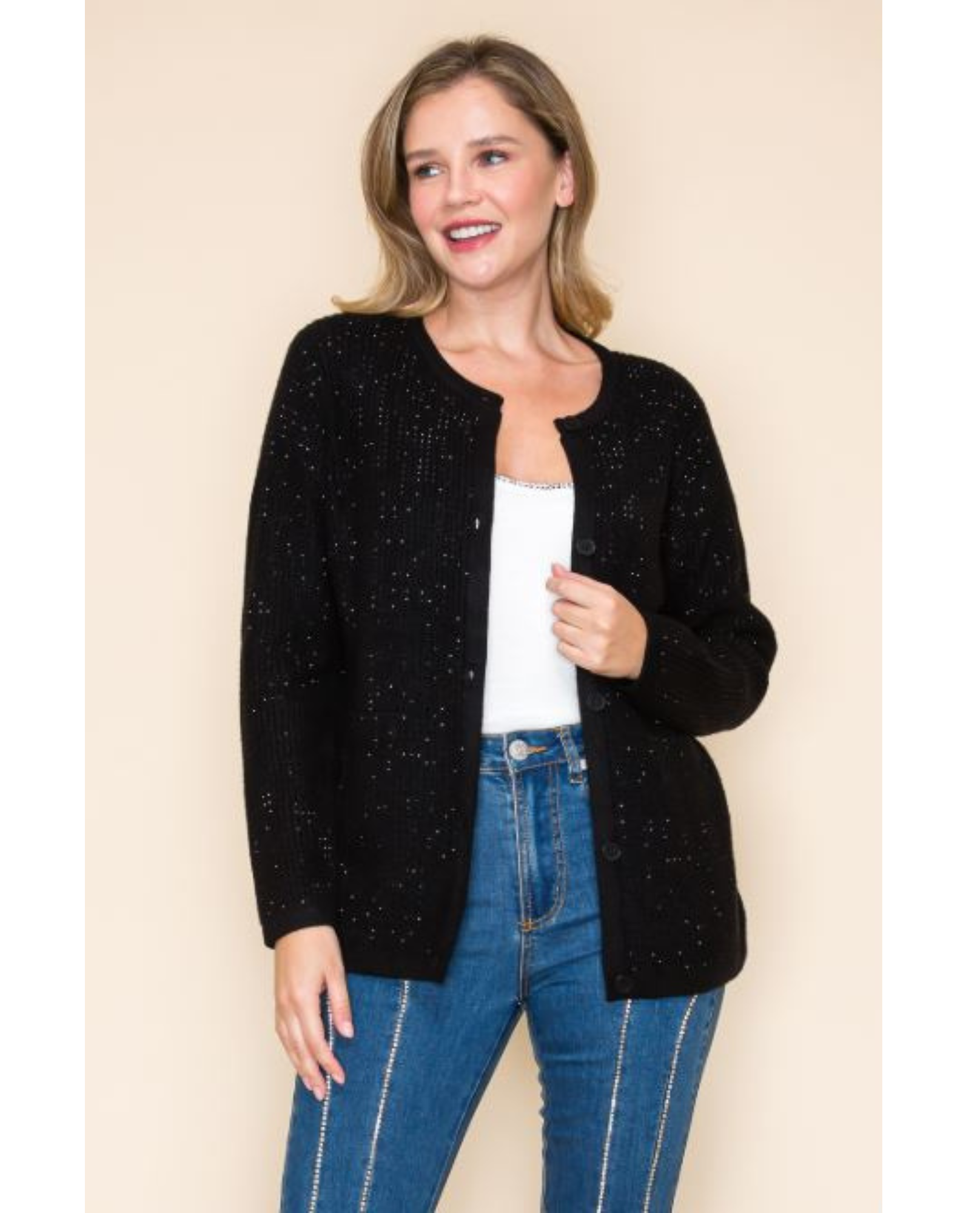 VOCAL STONE ALL OVER BUTTON CARDIGAN – The Clothing Cove