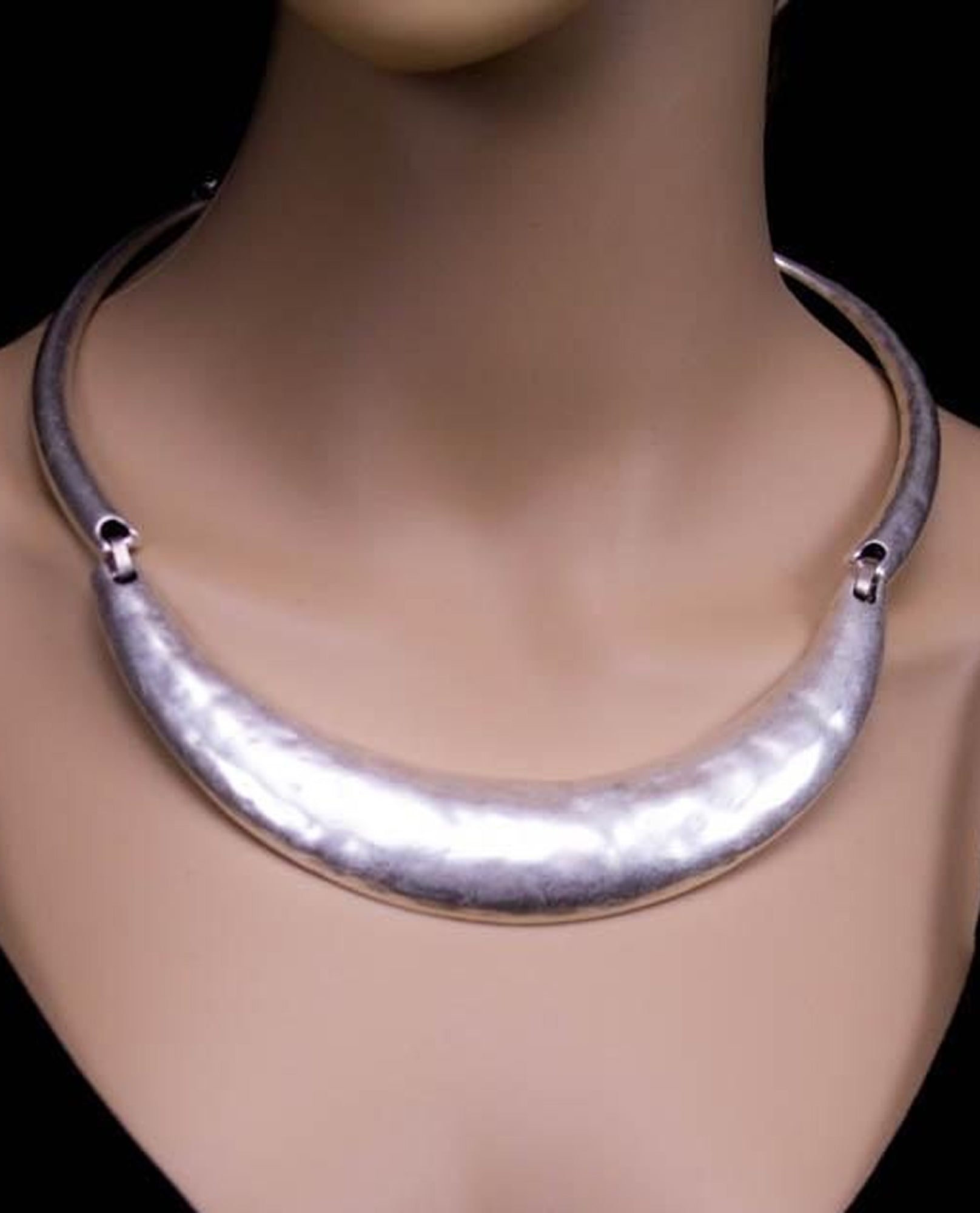 Solid Silver Bib Necklace 1279 – The Clothing Cove