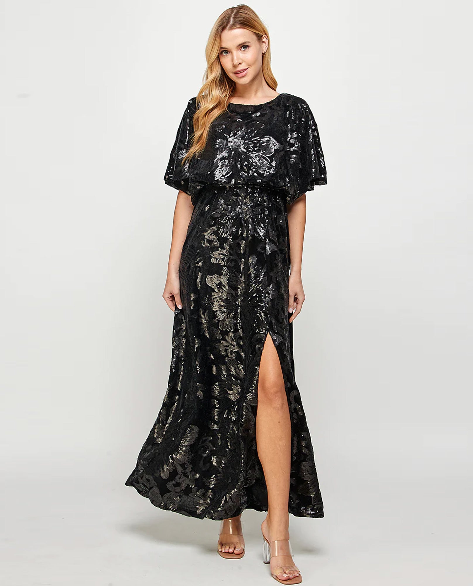 Sequins Velvet Maxi D5433 – The Clothing Cove