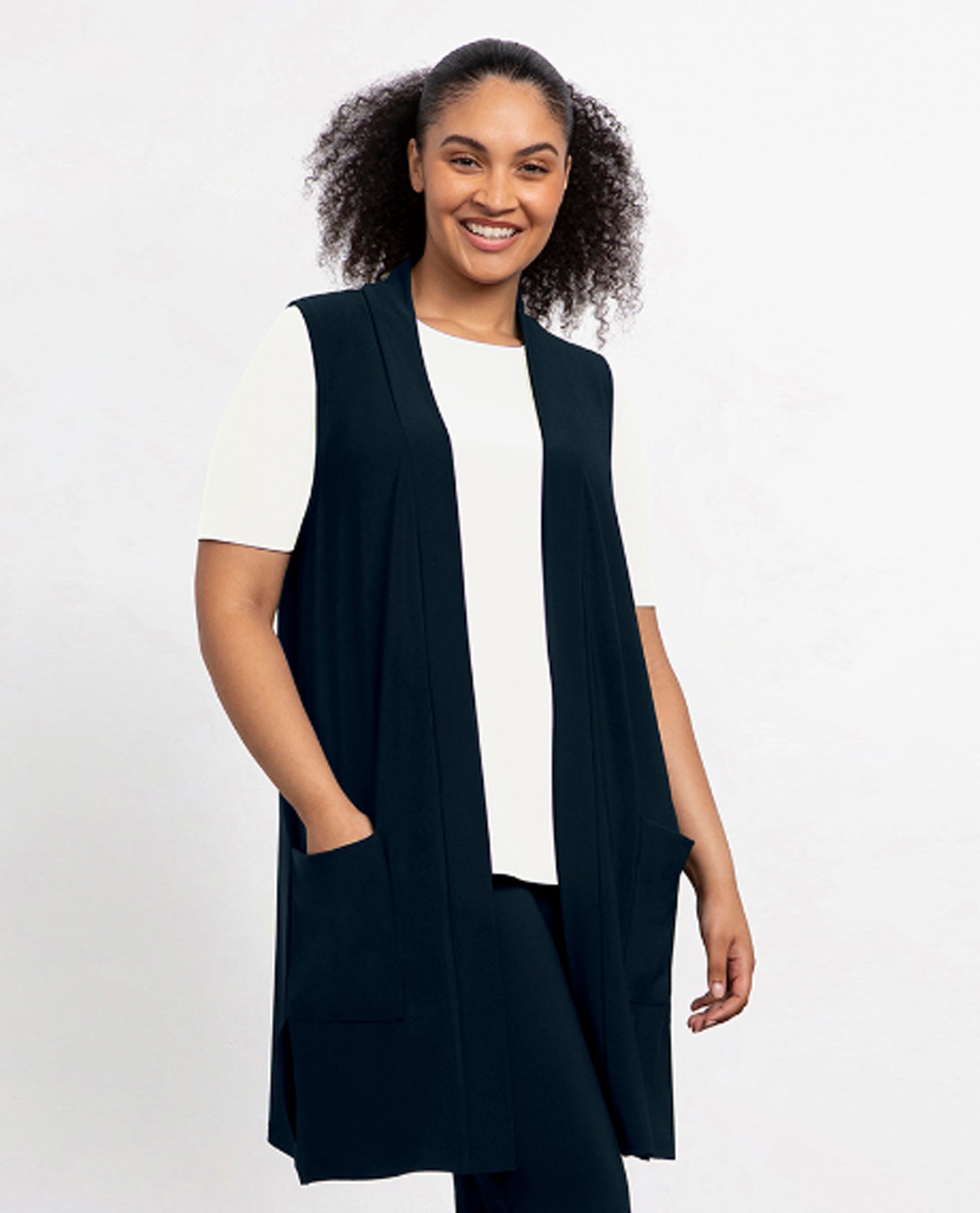 Sympli 21195M Essential Vest Midi | Sympli Vest | Made In Canada Vest ...
