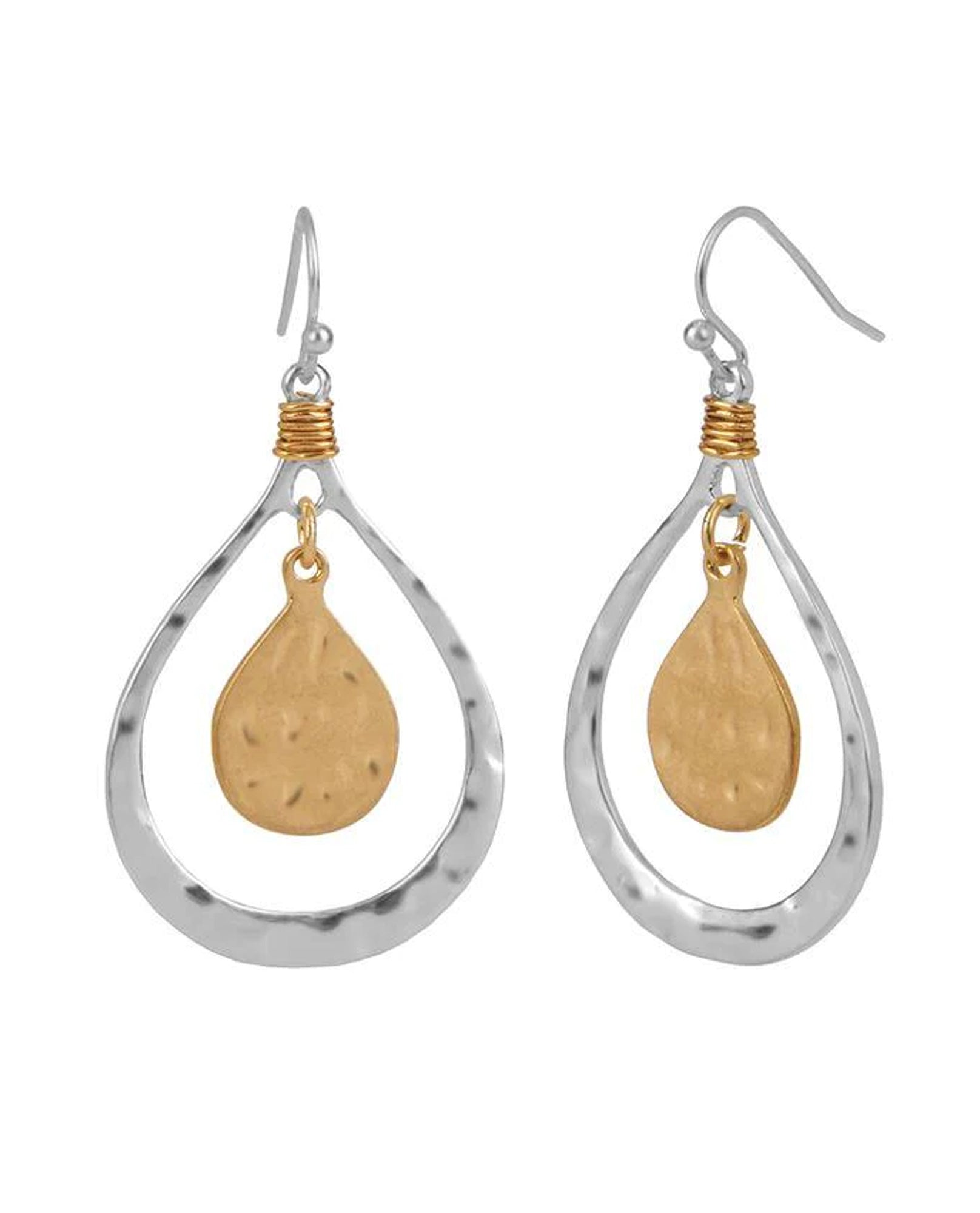 Coco & Carmen WN003059 Mix Teardrop Hammered Dangle – The Clothing Cove