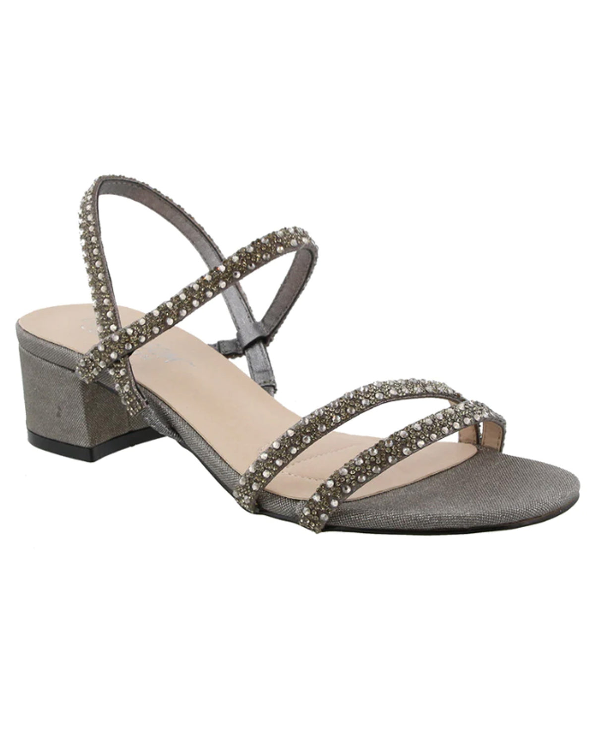 Sparkle Ankle Strap Block Heel HAZEL-2 | Rhinestone Heel Sandal – The ...