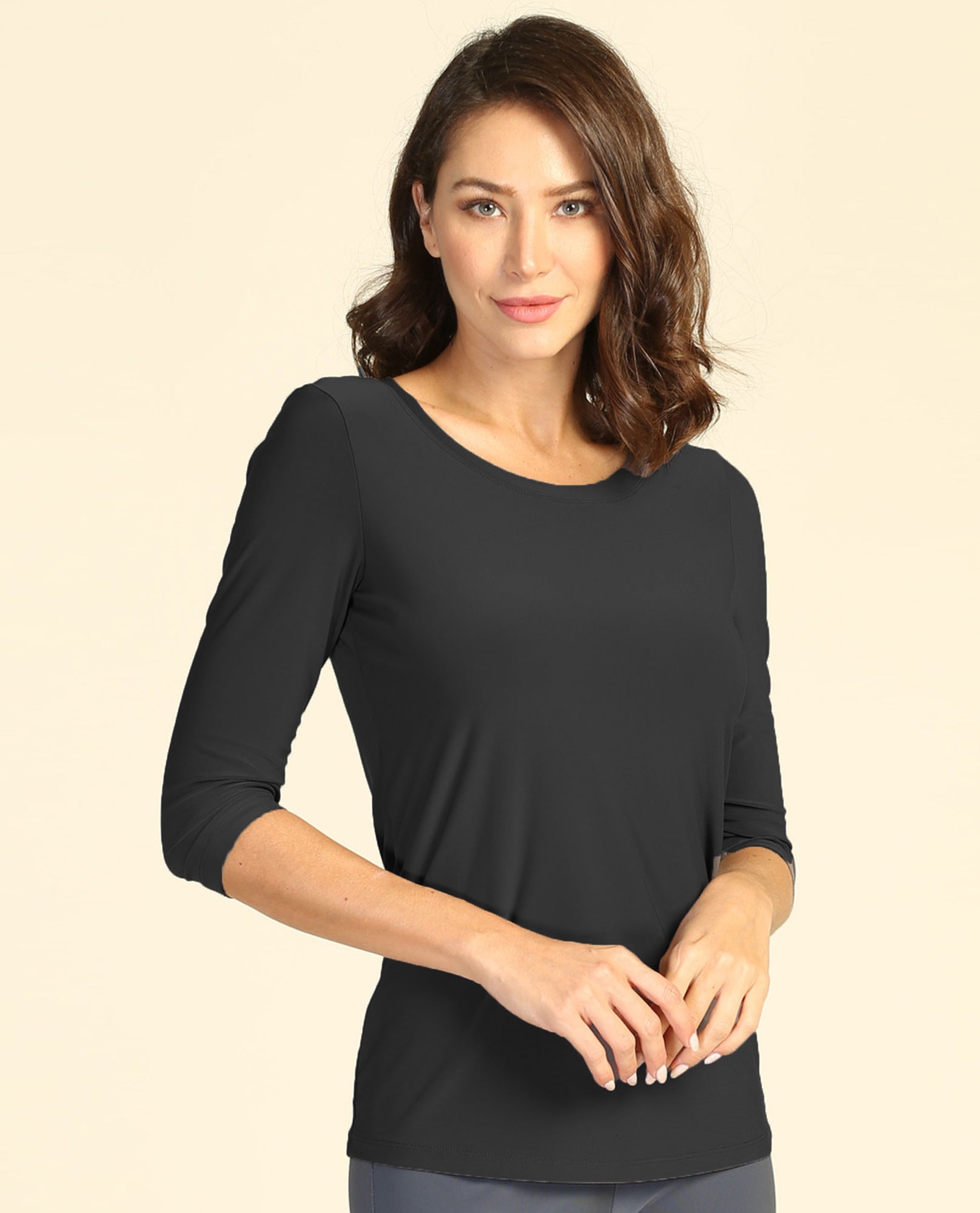 By JJ T-180 Round Neck Fitted Top | By JJ Tops | The Clothing Cove