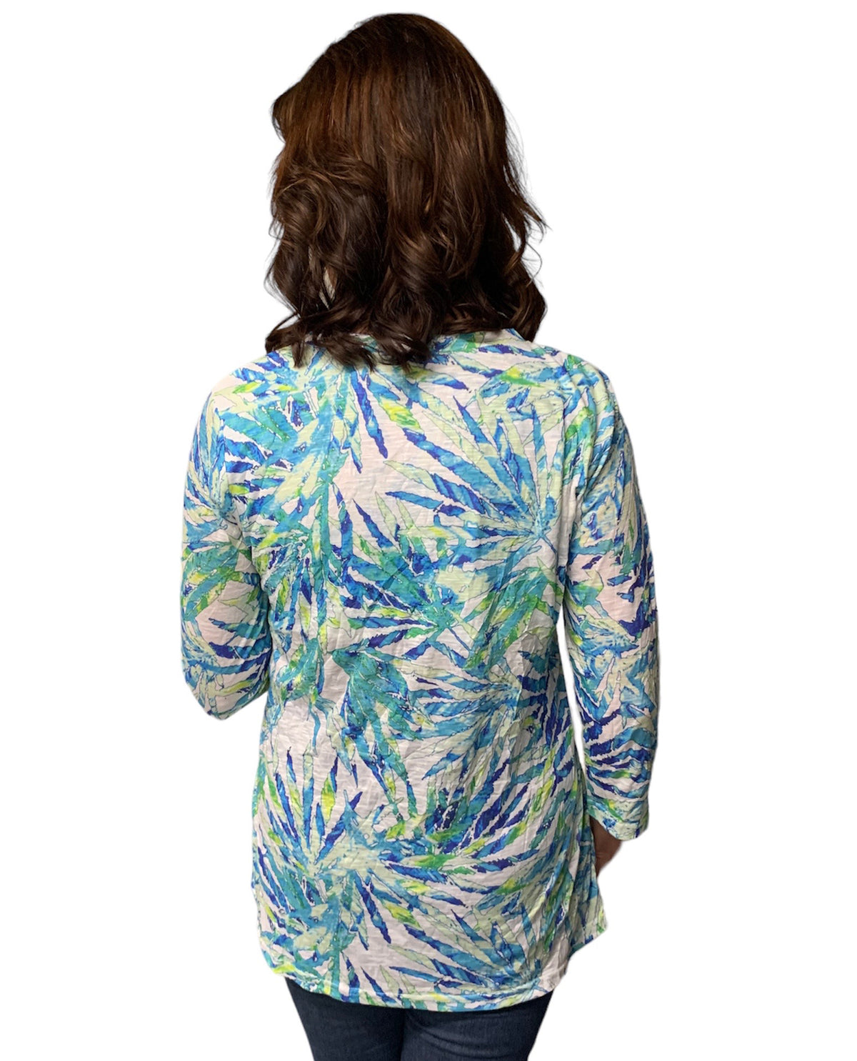 TANGO MANGO T6200 CRINKLE SHIRT | Print Burnout Top With Tulip Hem ...