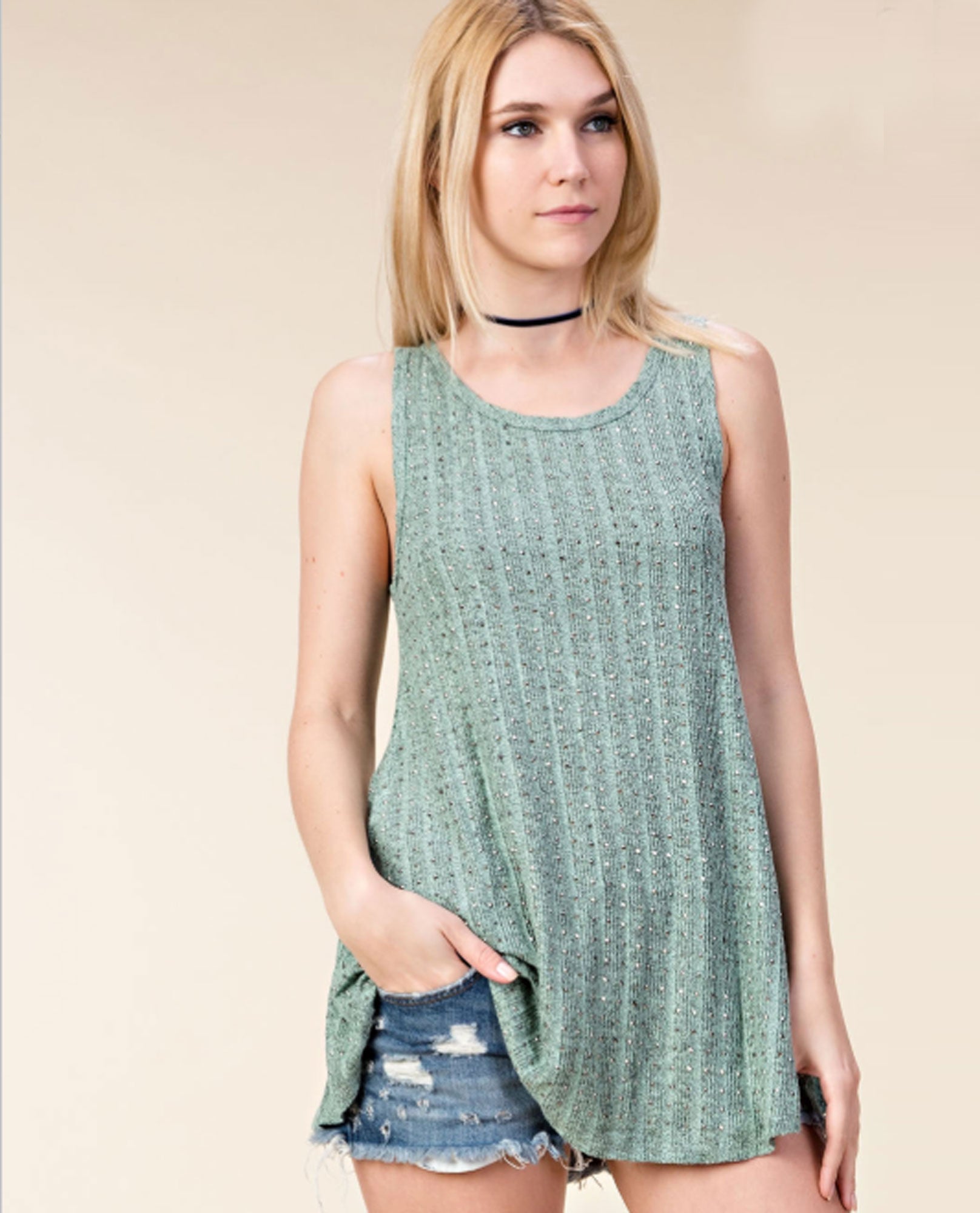 Vocal Tank Top with Stones | The Clothing Cove | Vocal Clothing