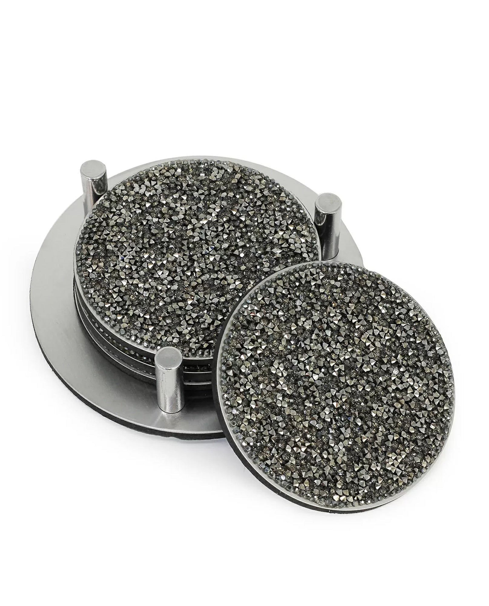 Luminous Coaster Set | Rhinestone Coasters With Holder – The Clothing Cove